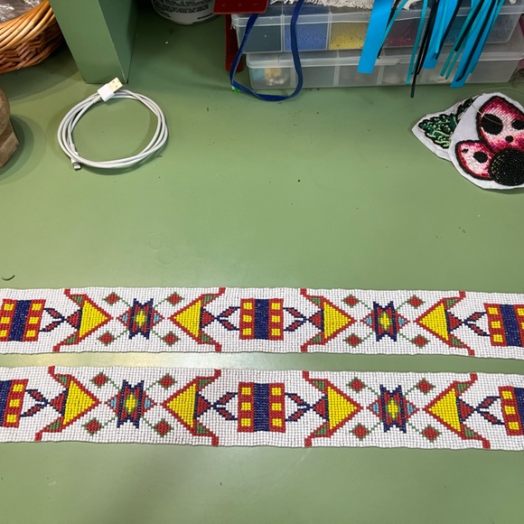 Other | Native Amer Beaded Loom Panels Dub For Buckskin Shirts ...